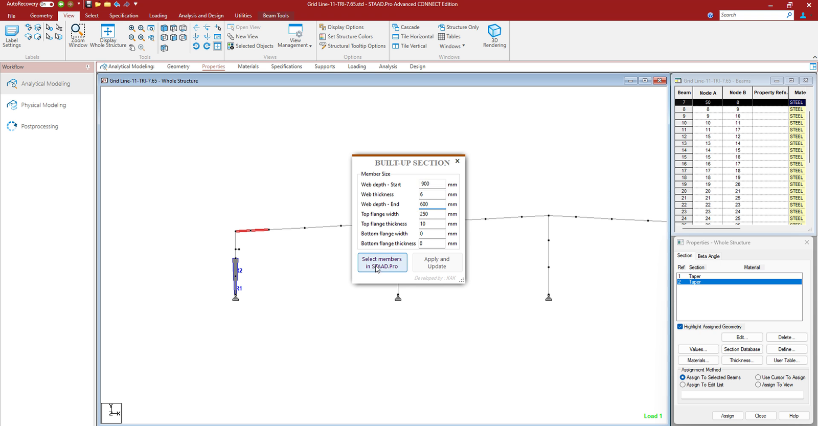 Automate the Creation of Tapered Section Sizes for PEB in Staad.Pro